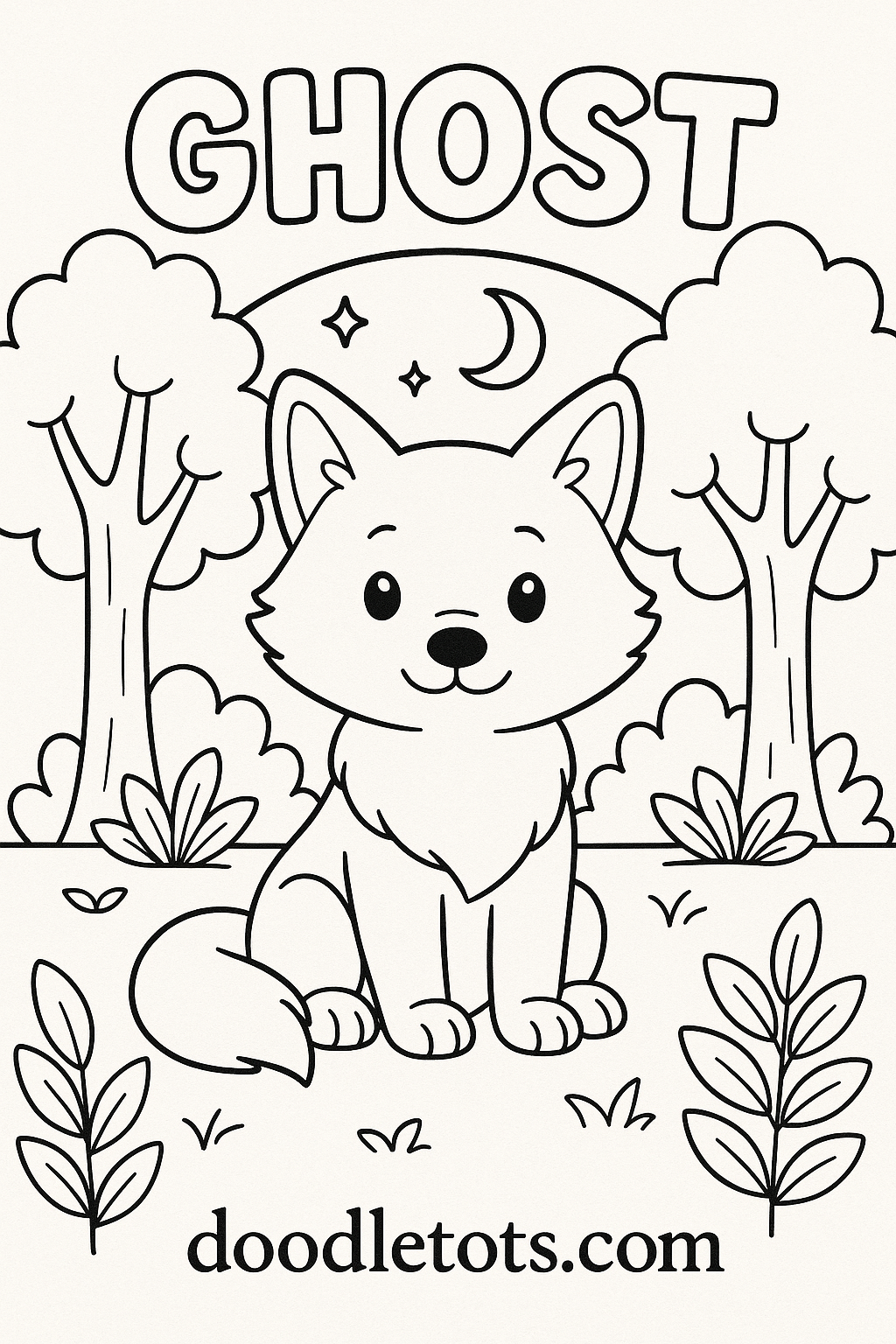 Ghost the Invisible Fox Coloring Page